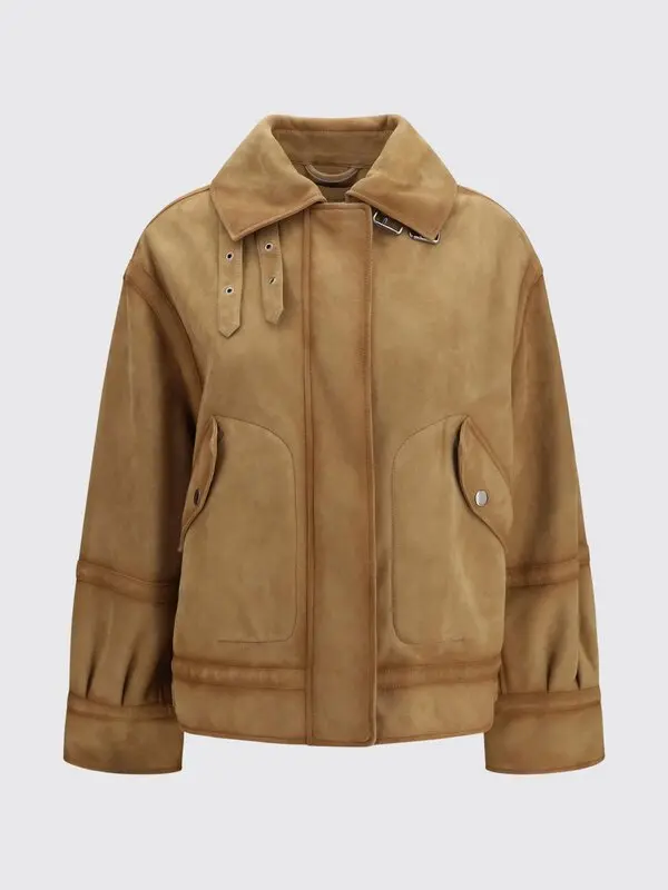 Ermanno Scervino Short Suede Jacket With Classic Collar - Camel