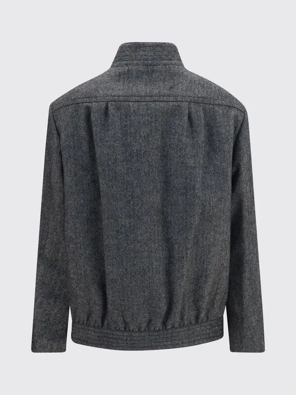 BLAZÉ MILANO Chevron Wool High Neck Bomber Jacket