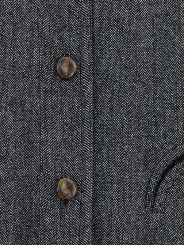 BLAZÉ MILANO Chevron Wool High Neck Bomber Jacket
