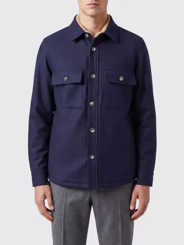 Jacob Cohen Wool Shirt Jacket With Patch Pockets And Buttons
