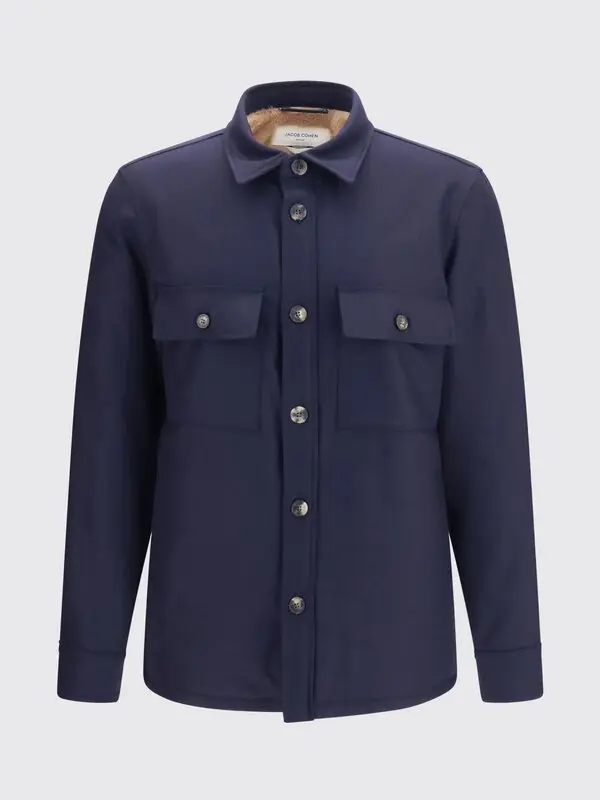 Jacob Cohen Wool Shirt Jacket With Patch Pockets And Buttons