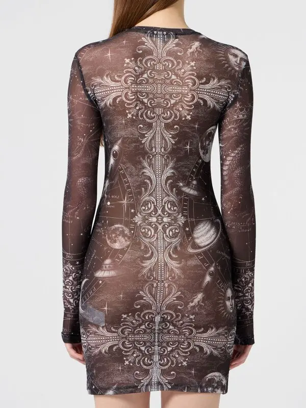 Philipp Plein Zodiaco Sheath Mini Dress With A Graphic Print And Hexagon Logo