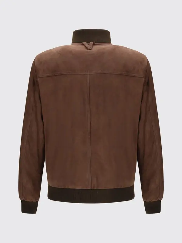 VALSTAR Suede Bomber Jacket With Funnel Neck And Patch Pockets