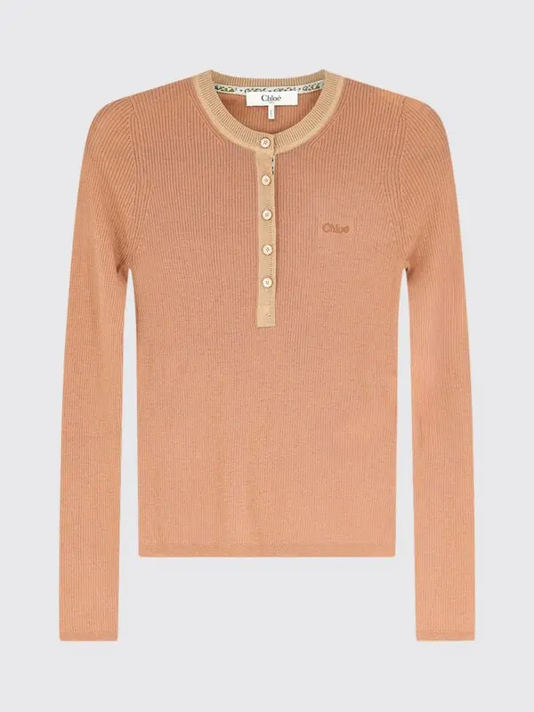 Chloé Slim Fit Ribbed-knit Jumper In Pure Merino Wool With A Crew Neckline