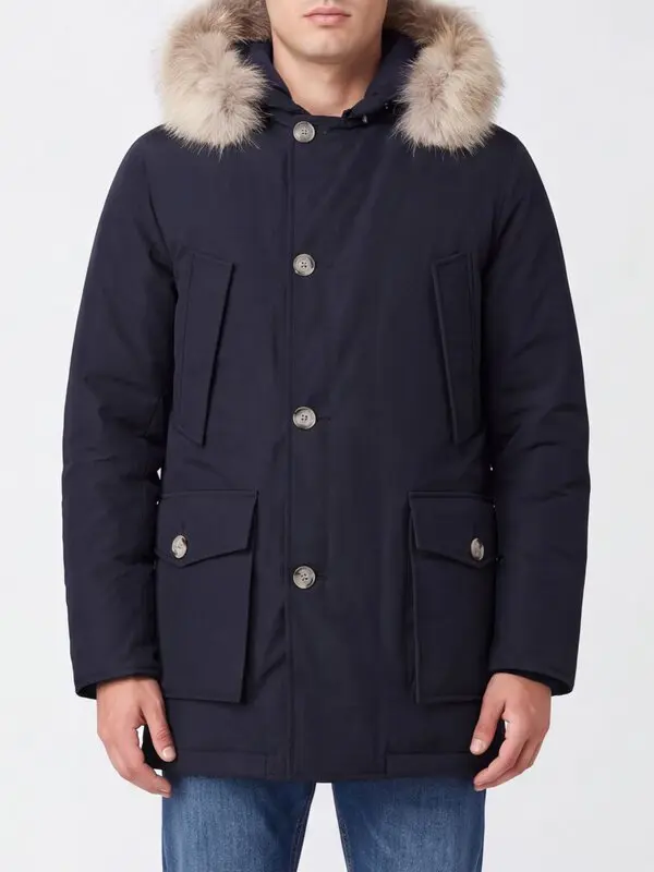 Woolrich Arctic Technical Fabric Parka With Shearling Hood - Blue