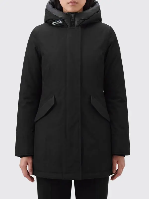 Woolrich Arctic Cotton And Nylon Parka With Padded Hood - Black