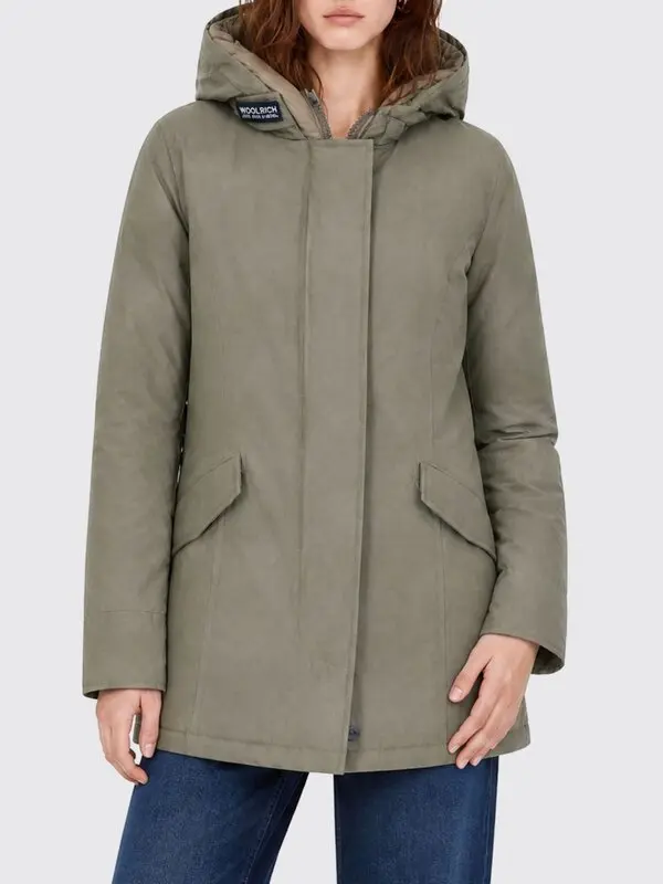 Woolrich Arctic Cotton And Nylon Parka With Padded Hood - Green
