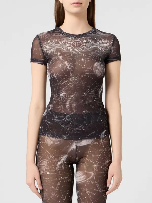 Philipp Plein Zodiaco Slim Fit T-shirt In Polyester With A Graphic Print