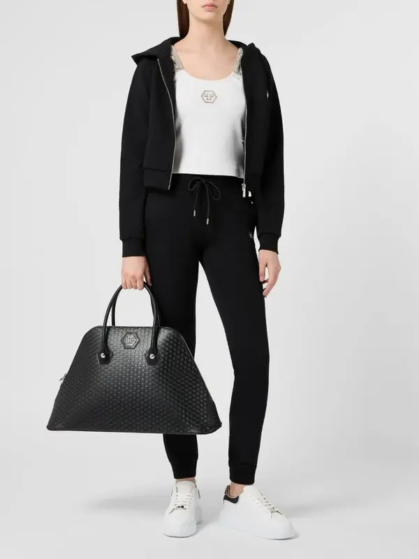 Philipp Plein Relaxed Fit Zip-up Hoodie With Contrast Logo