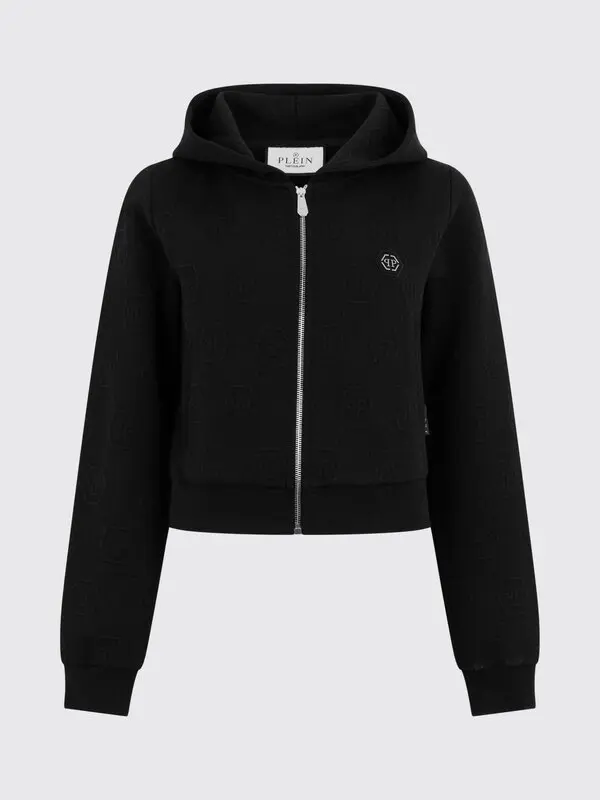 Philipp Plein Relaxed Fit Zip-up Hoodie With Contrast Logo