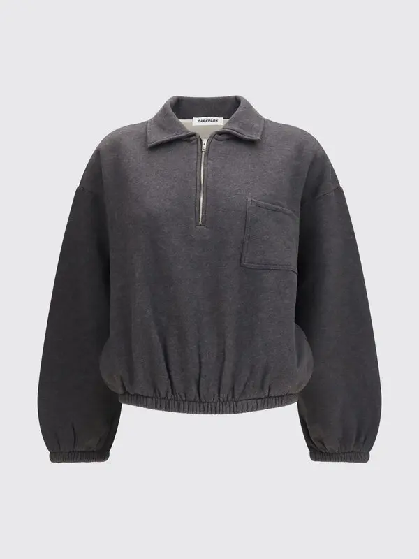 DARKPARK Relaxed Fit Cotton Polo Sweatshirt With Zip And Dropped Shoulders