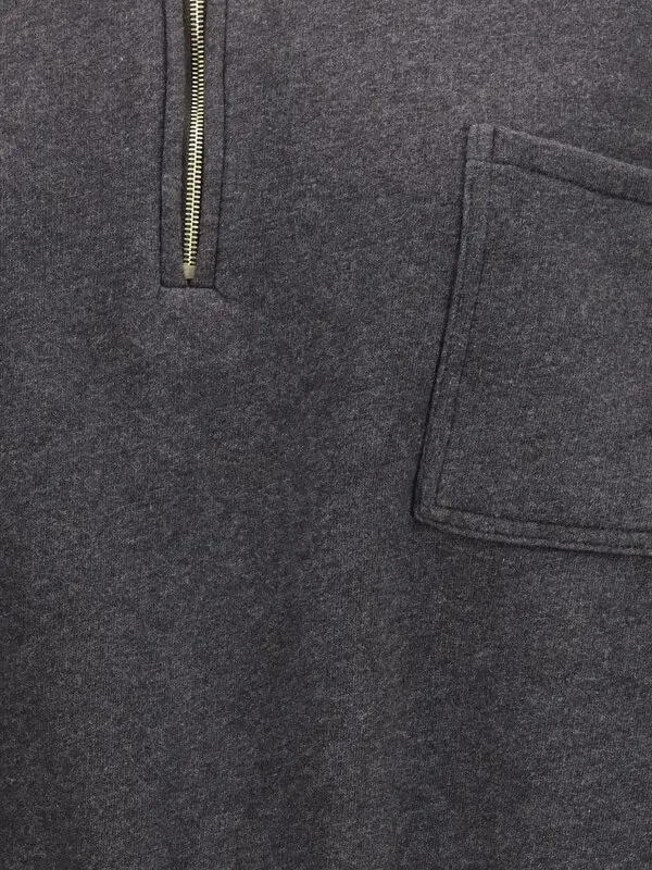 DARKPARK Relaxed Fit Cotton Polo Sweatshirt With Zip And Dropped Shoulders