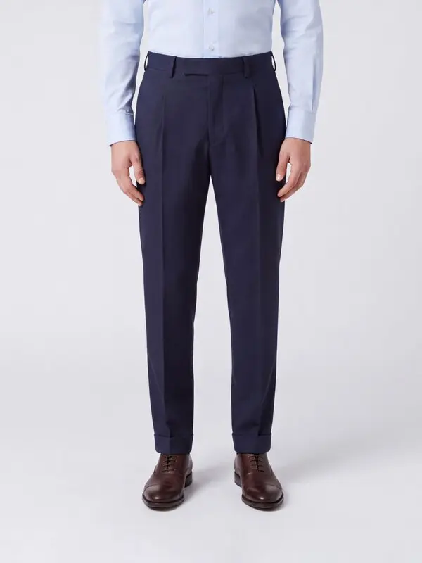 PT TORINO Slim Fit Wool Tailored Trousers With Off-centre Closure