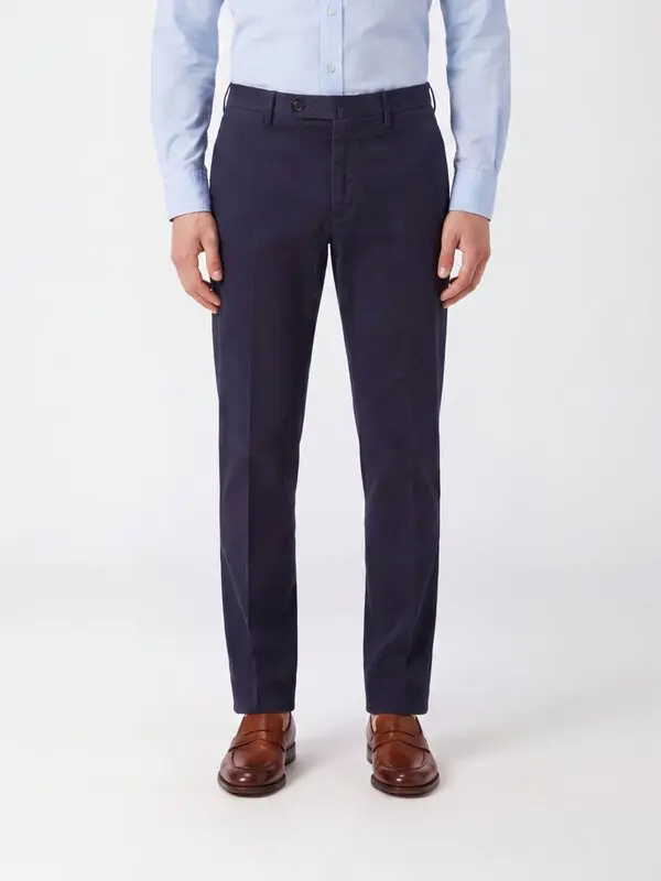 PT TORINO Slim Fit Stretch-cotton Tailored Trousers With Slash Pockets