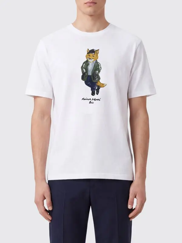 Maison Kitsuné Cotton T-shirt With Contrasting Graphic Print