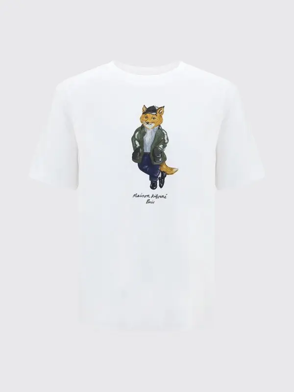 Maison Kitsuné Cotton T-shirt With Contrasting Graphic Print
