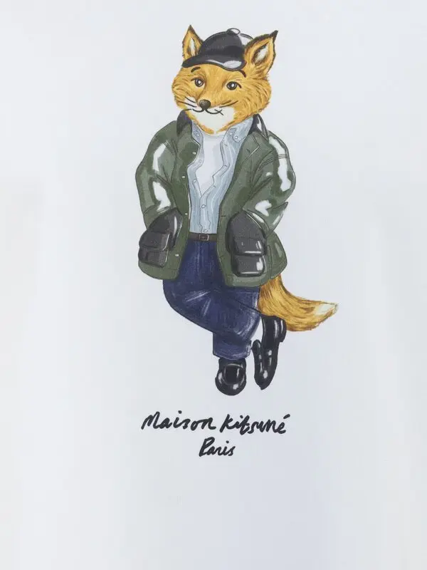 Maison Kitsuné Cotton T-shirt With Contrasting Graphic Print