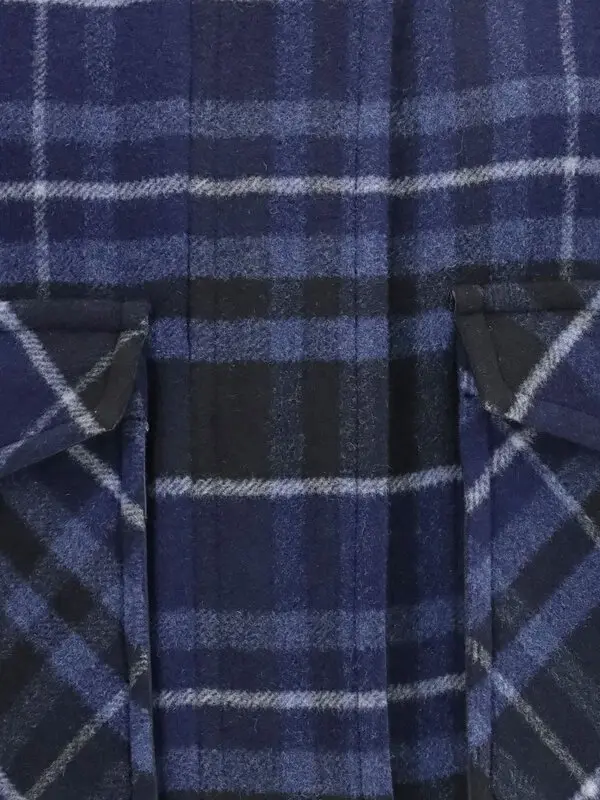 Pinko Single-breasted Tartan Wool Bomber Jacket With Funnel Neck - Black