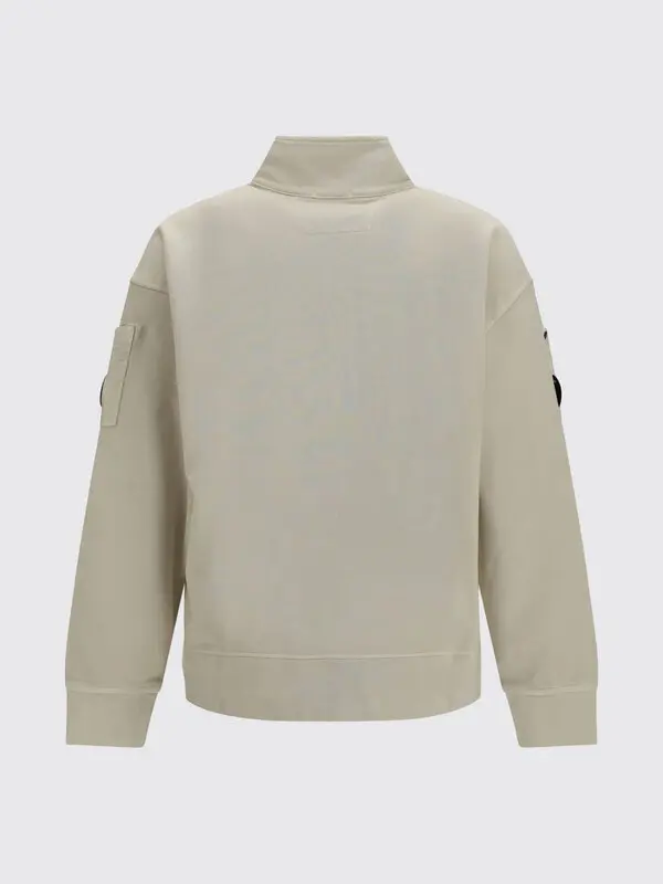 C.P. COMPANY Cotton High Neck Half-zip Sweatshirt - Silver