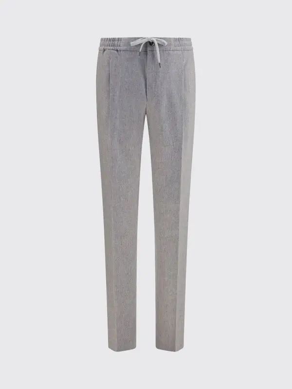 PT TORINO Slim Fit Wool Jogging Trousers With Drawstring Waist - Gnawed Blue