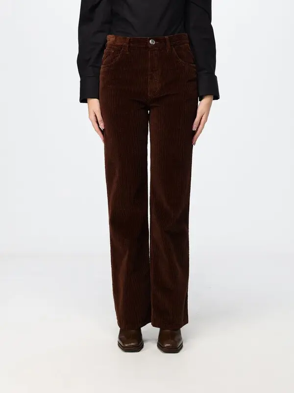 Marni High-waisted Flared Trousers In Cotton Corduroy - Brown