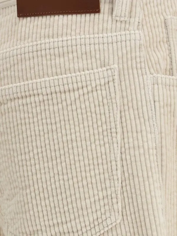Marni High-waisted Flared Trousers In Cotton Corduroy - Smoke Grey