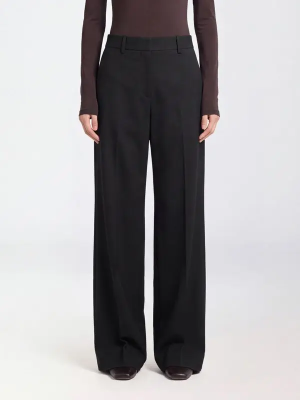 COURREGES High-waisted Wool-blend Wide-leg Trousers With Tailored Cut