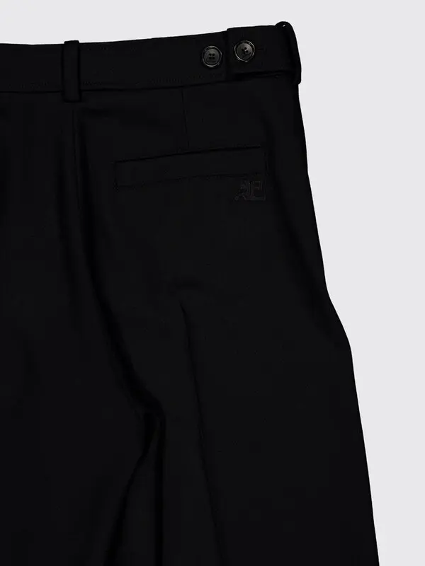 COURREGES High-waisted Wool-blend Wide-leg Trousers With Tailored Cut