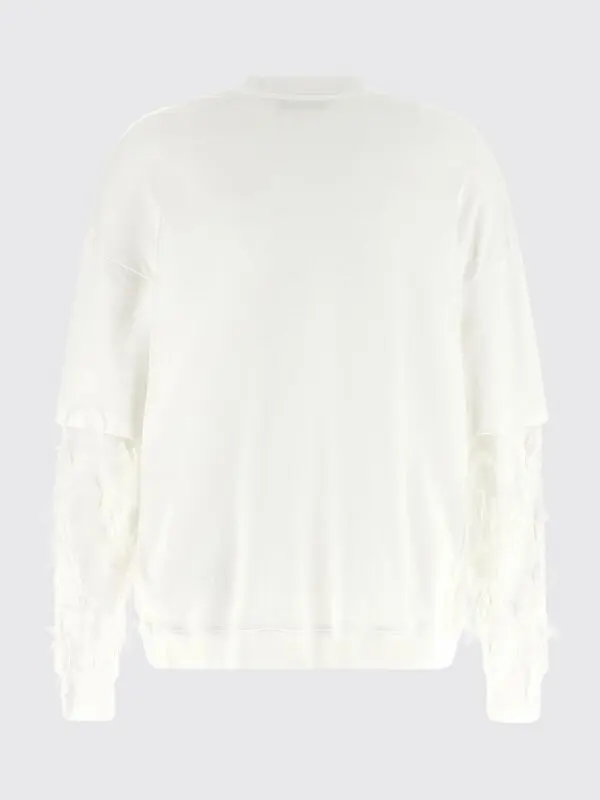 DARKPARK Troy Long-sleeved Cotton T-shirt With Feather Application - White