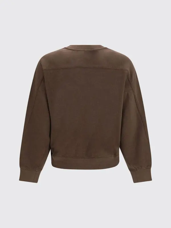 Maison Kitsuné Crewneck Cotton Sweatshirt With Applied Logo Patch - Brown