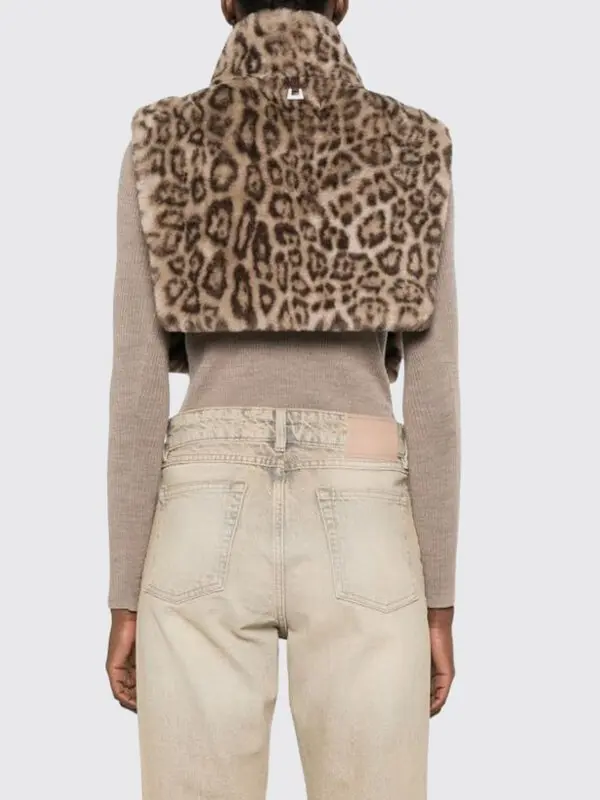 Apparis High-neck Snood In Animal Print Faux Fur With Zip Closure - Multicolor