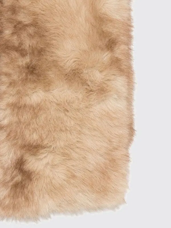 Apparis Long Scarf In Soft Faux Fur With A Straight Hem - Beige