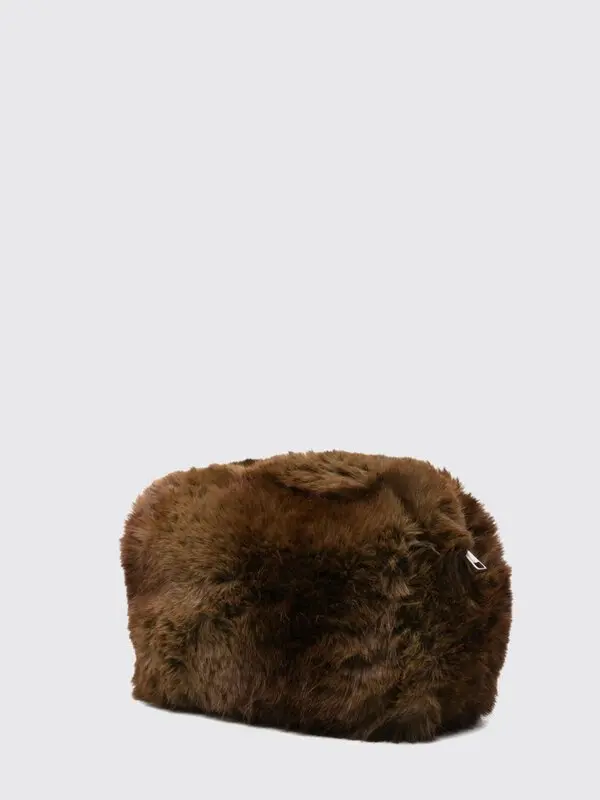 Apparis Rectangular Faux Fur Beauty Case With Zip Closure