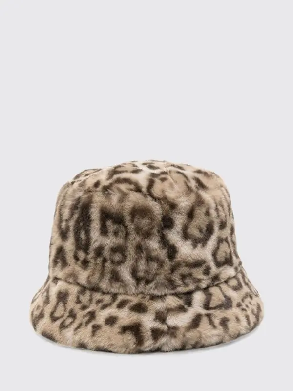 Apparis Animal Print Faux Fur Bucket Hat With Medium Brim - Multicolor