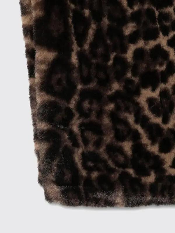 Apparis High-neck Snood In Animal Print Faux Fur With Zip Closure - Multicolor