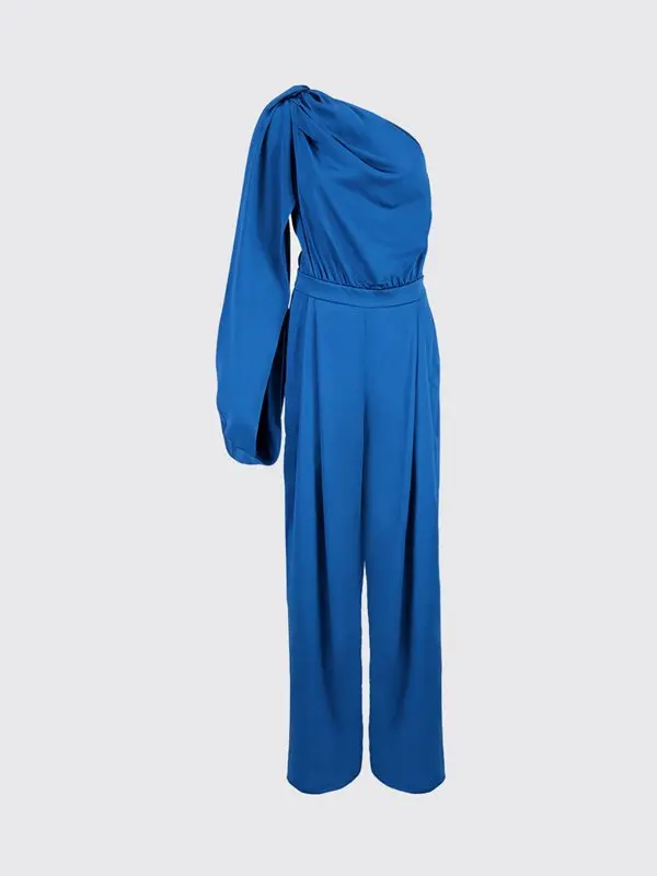 Stella McCartney Elegant One-shoulder Design Satin Jumpsuit