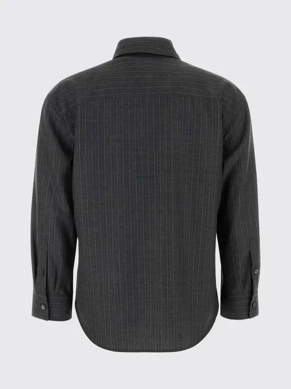 JIL SANDER Striped Cotton Regular Fit Shirt With French Collar - Grey