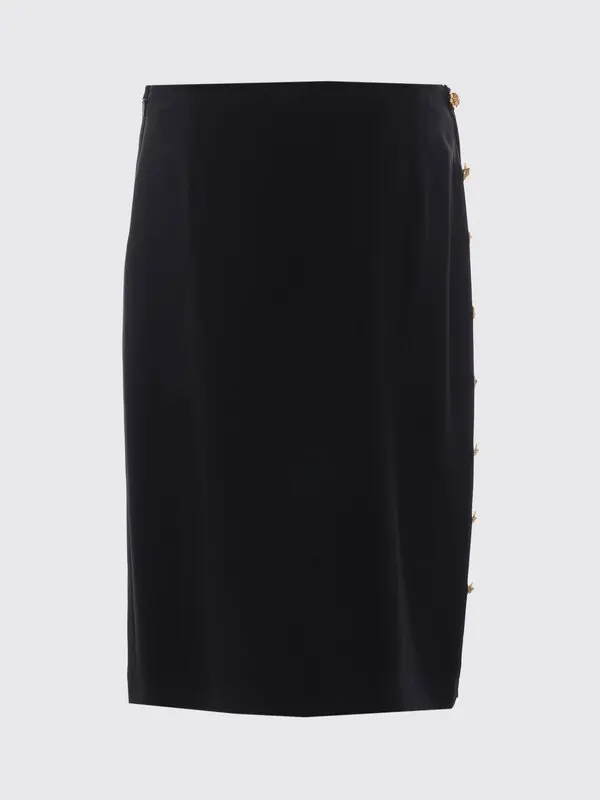 Versace High-waisted Stretch-viscose Midi Pencil Skirt With Buttons