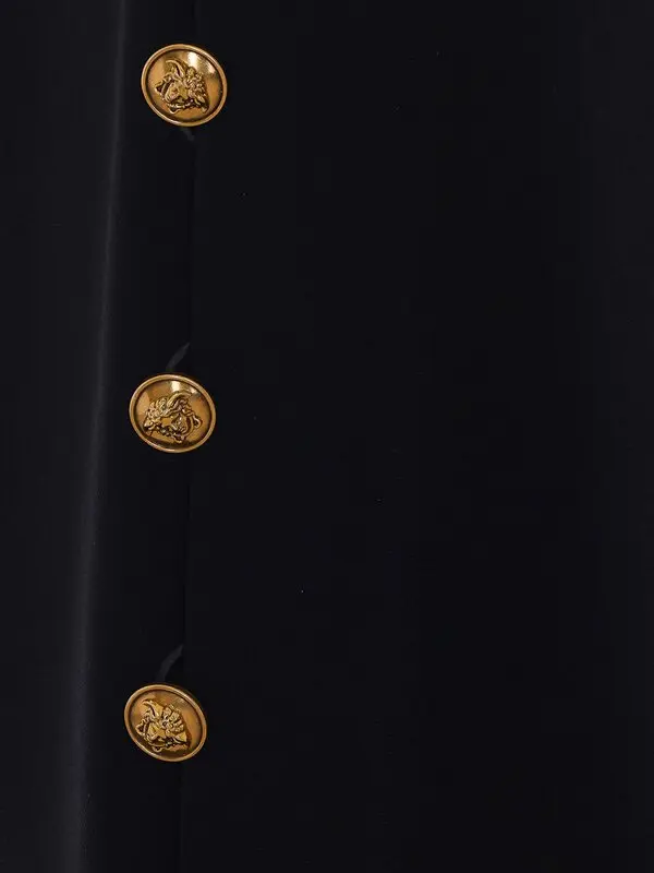 Versace High-waisted Stretch-viscose Midi Pencil Skirt With Buttons