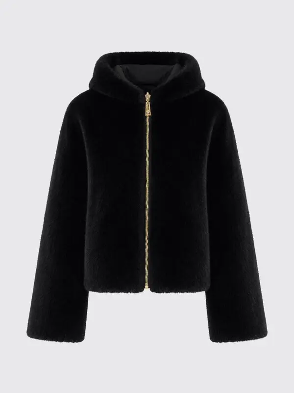Liu Jo Hooded Faux Fur Jacket With Zip Closure