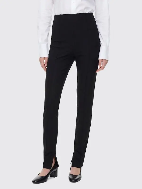 Pinko High-waisted Skinny Trousers In Stretch Jersey With Side Zip - Black