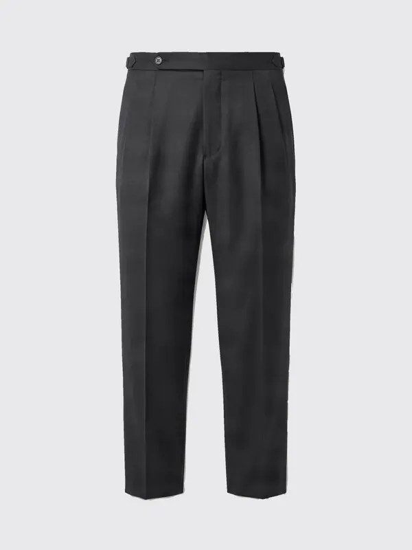 BOSS Slim Fit Virgin Wool Tailored Trousers With Pleats And Mid-rise