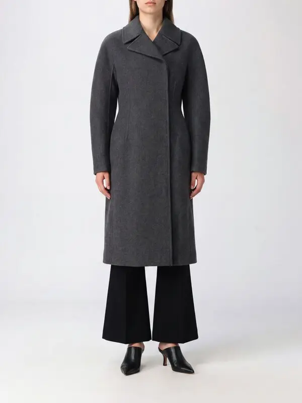 JIL SANDER Long Double-breasted Coat In Pure Virgin Wool With Concealed Fastening - Grey