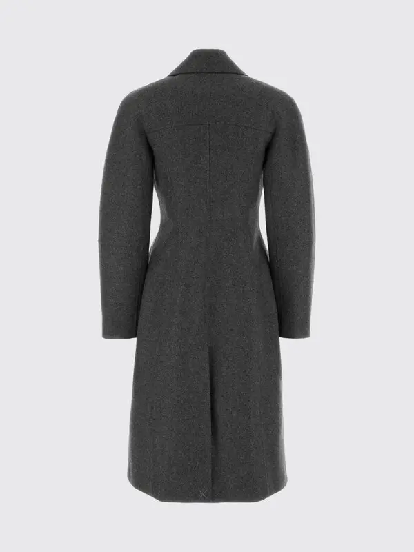 JIL SANDER Long Double-breasted Coat In Pure Virgin Wool With Concealed Fastening - Grey