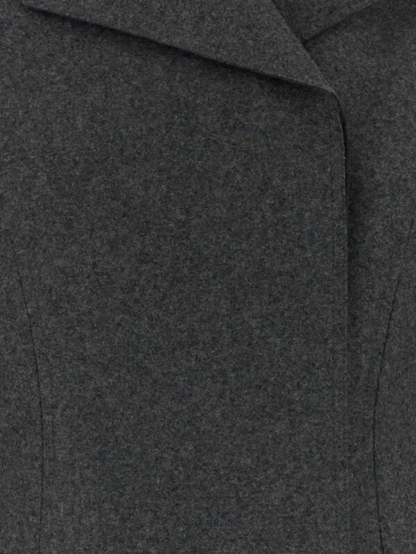 JIL SANDER Long Double-breasted Coat In Pure Virgin Wool With Concealed Fastening - Grey