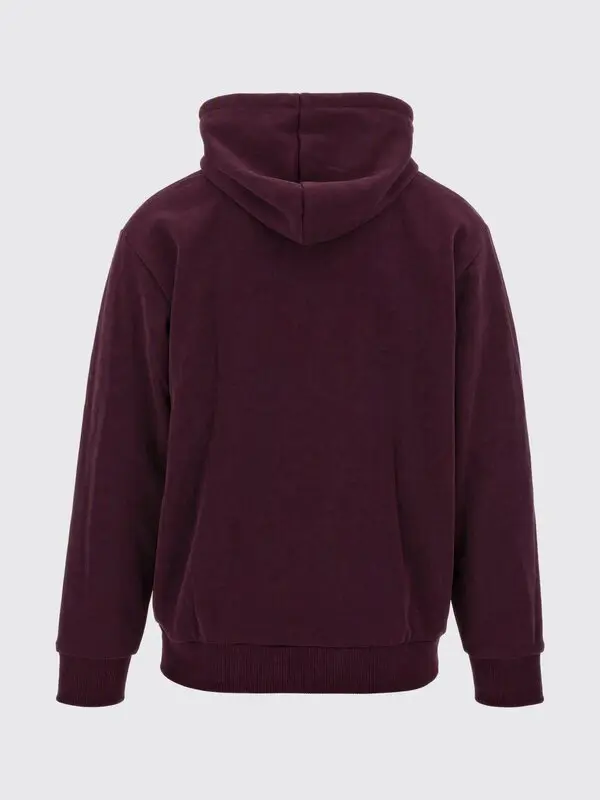 Lacoste Cotton-blend Zip-up Hoodie With Applied Logo - Burgundy