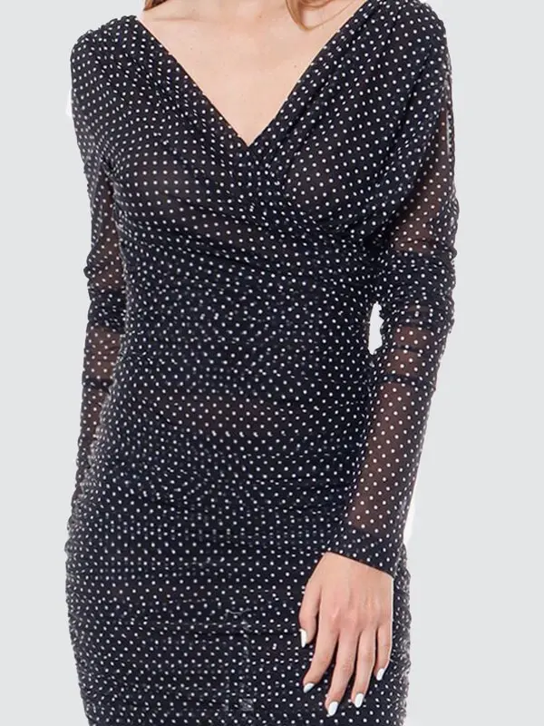 Dolce & Gabbana Polka-dot Ruched Midi Sheath Dress