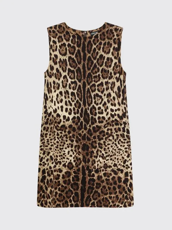 Dolce & Gabbana Animal Print Silk Mini Sheath Dress