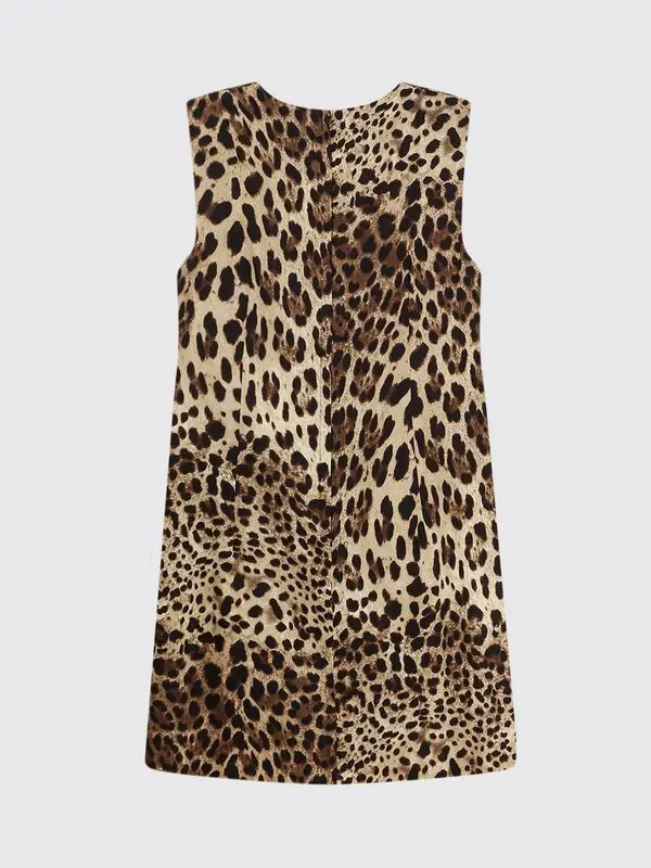 Dolce & Gabbana Animal Print Silk Mini Sheath Dress