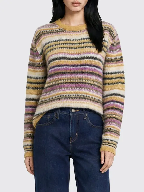 Isabel Marant Étoile Multicolour Striped Mohair-blend Crewneck Jumper - Mustard